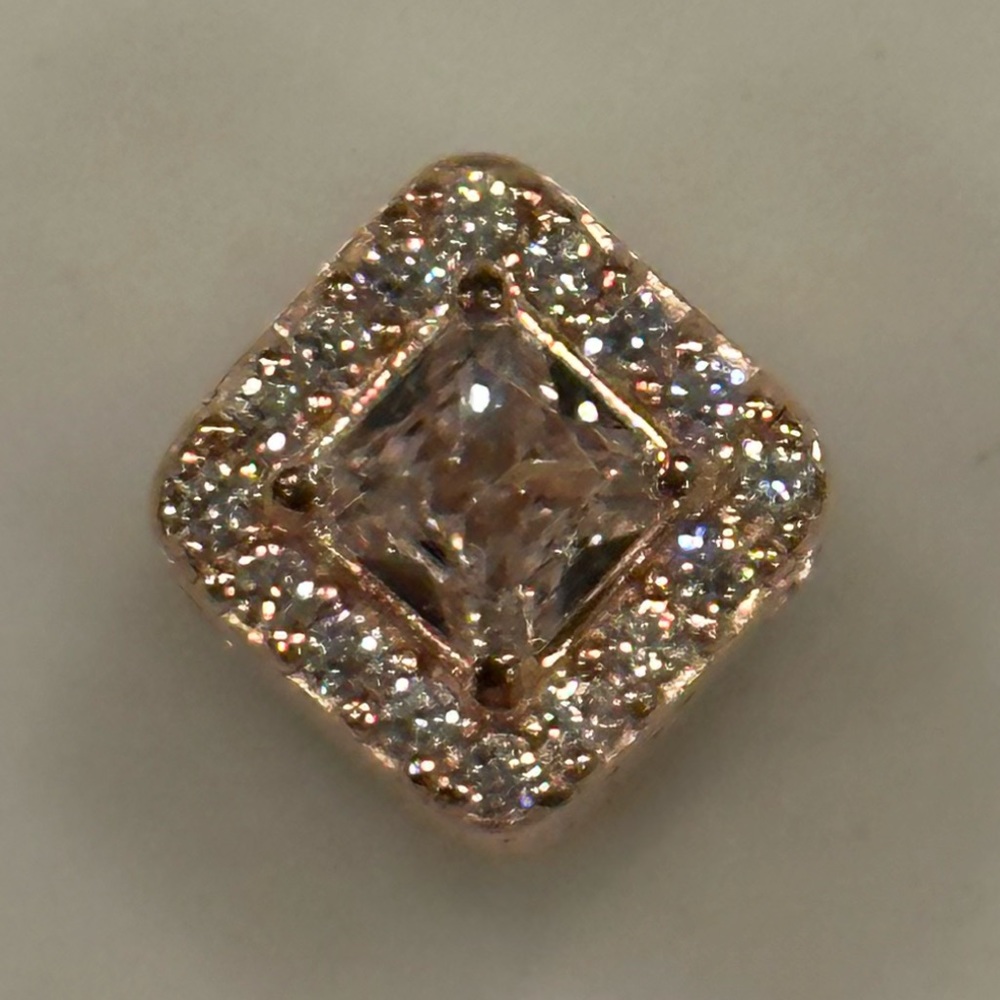 1 Pandora Rose Square Sparkling Clear Halo Charm Reti… - Gem